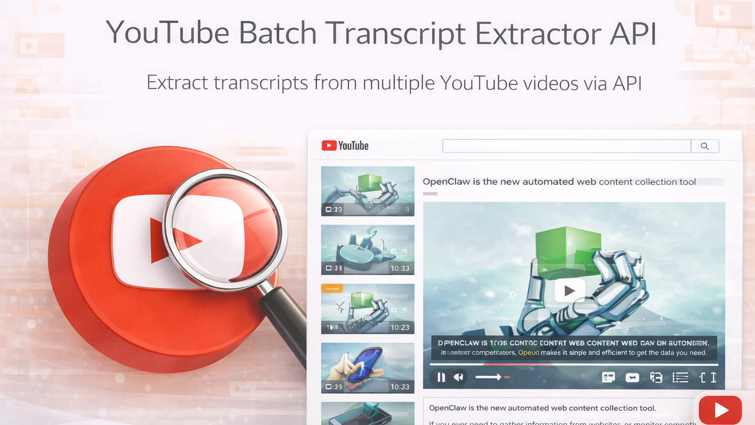 YouTube Batch Transcript Extractor API | Bulk Video Subtitles ...